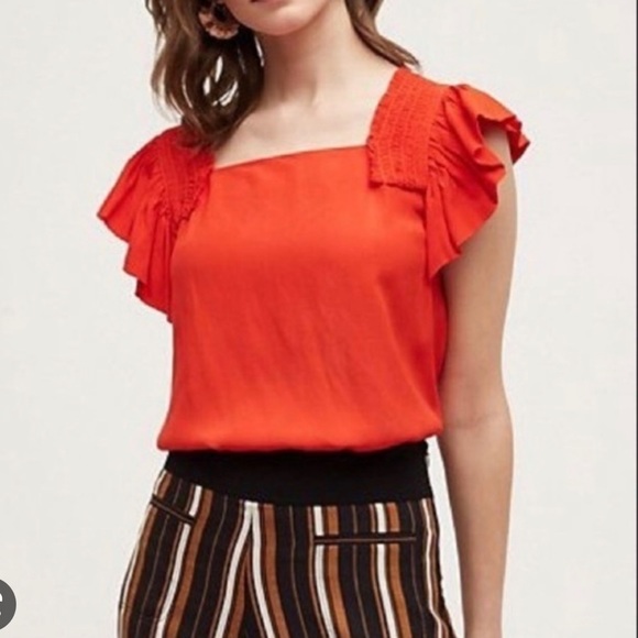 Maeve | Tops | Anthro Maeve Epaulet Ruffle Sleeve Blouse | Poshmark